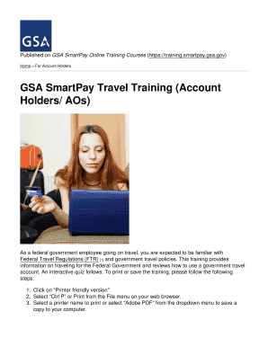 Fillable Online Published on GSA SmartPay Online Training Courses ...