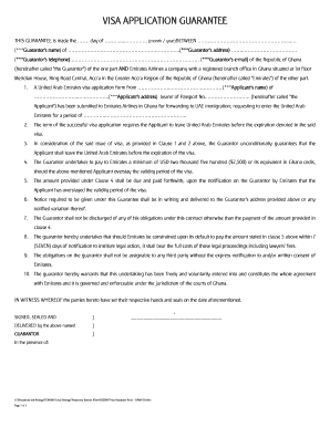Fillable Online Visa Guarantee Form - 19MAY10.doc Fax Email Print ...