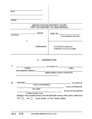 Fillable Online Pro Se - Complaint.PDF Fax Email Print - pdfFiller