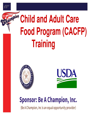 Fillable Online Food Program (CACFP) Fax Email Print - pdfFiller
