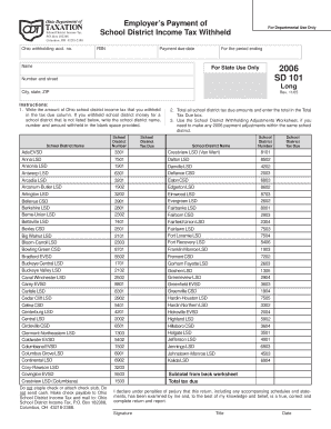 Fillable Online tax ohio Employer s Payment of School District Income ...