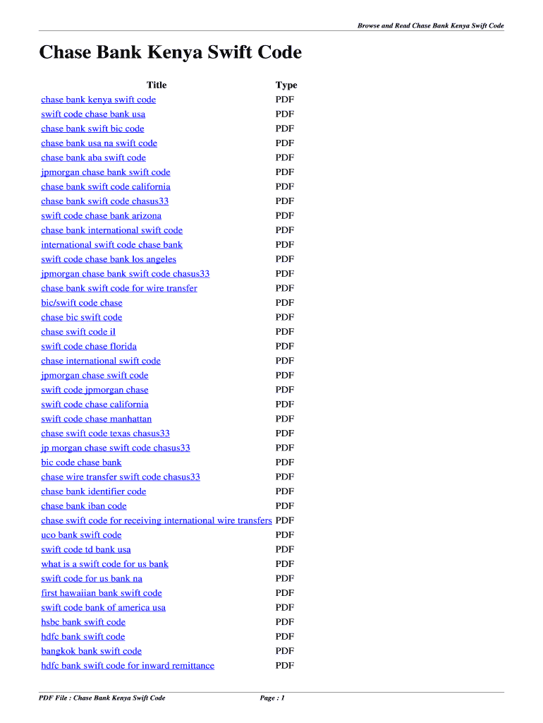 Fillable Online poddp zapto Chase Bank Kenya Swift Code. chase bank ...