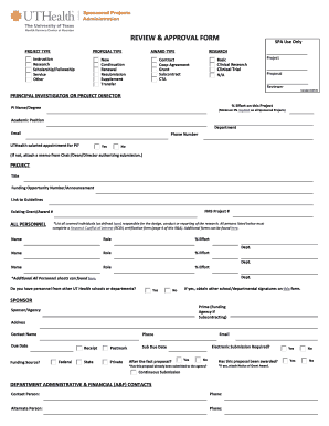 Fillable Online REVIEW & APPROVAL FORM SPA Use Only Fax Email Print ...