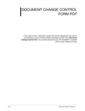 Fillable Online Document Change Control Form. document change control ...