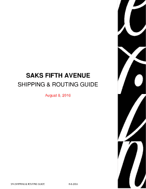 Fillable Online Vendor Relations SFA Shipping and Routing Guide Fax ...