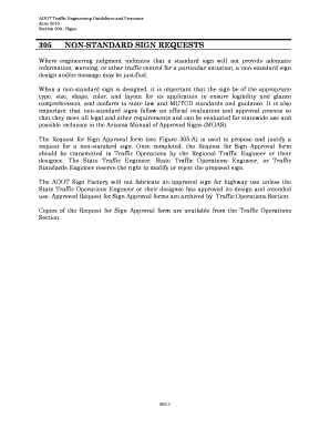 Fillable Online azdot 305 NON-STANDARD SIGN REQUESTS - azdot.gov Fax ...