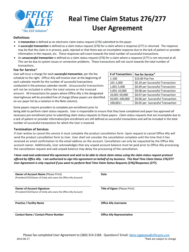 Fillable Online Real Time Claim Status 276/277 Fax Email Print - pdfFiller