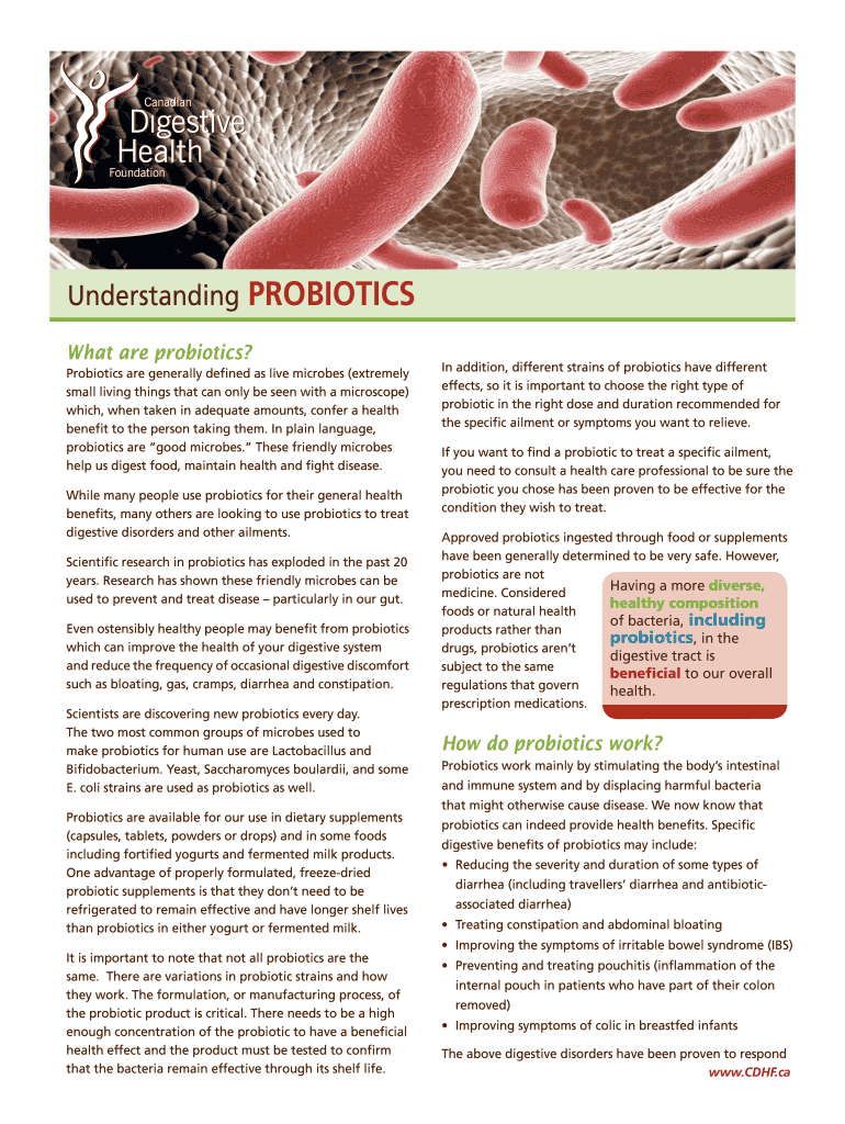 Fillable Online Understanding PROBIOTICS Fax Email Print - pdfFiller