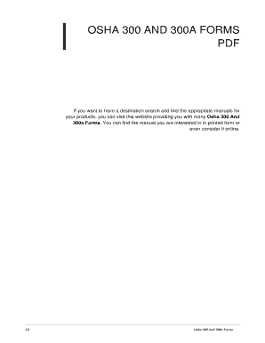 Fillable Online Osha 300 And 300a Forms. osha 300 and 300a forms Fax ...