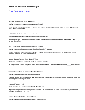 Fillable Online Sample Board Application Form - AWARE Inc Fax Email ...