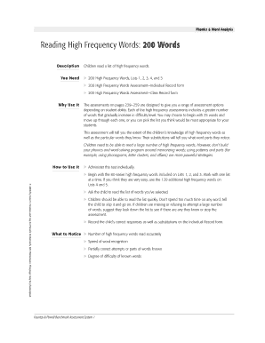 Fillable Online schoolwires henry k12 ga Reading High Frequency Words ...