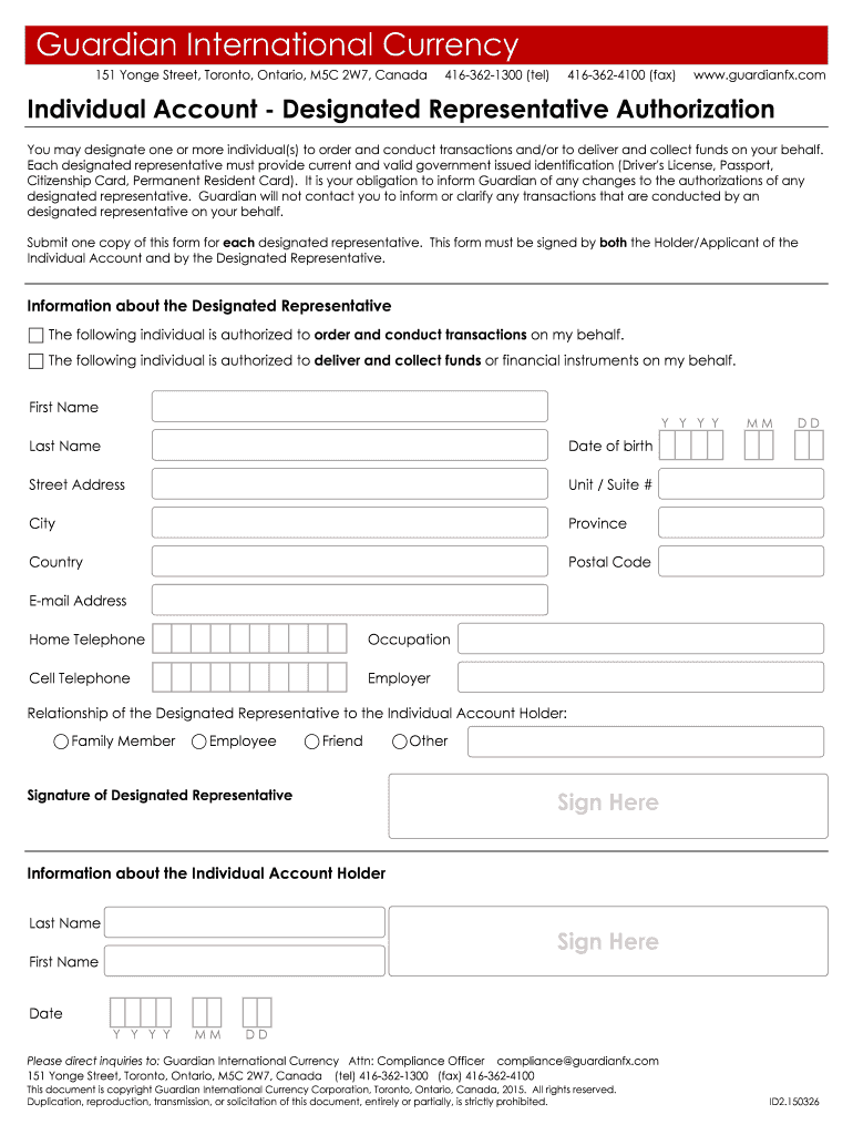 Fillable Online Guardian International Currency Fax Email Print - pdfFiller
