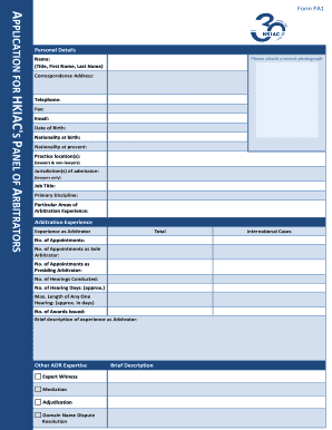 Fillable Online hkiac Form PA1 A - Hong Kong International Arbitration ...
