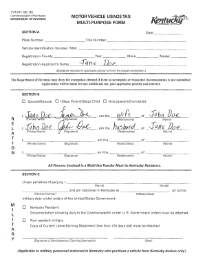 Fillable Online MOTOR VEHICLE USAGE TAX MULTI-PURPOSE FORM Fax Email ...