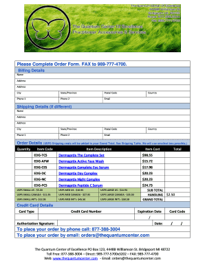 Fillable Online Please Complete Order Form Fax Email Print - pdfFiller