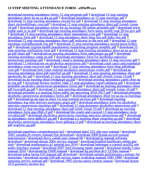 Fillable Online e5f3e99 12 STEP MEETING ATTENDANCE FORM. 12 STEP ...