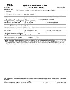 Fillable Online Form 8809-I Application for Extension of Time Fax Email ...