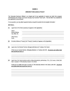 Fillable Online chicagotrustfund EXHIBIT C OWNERSHIP DISCLOSURE AFFIDAVIT Fax Email Print ...