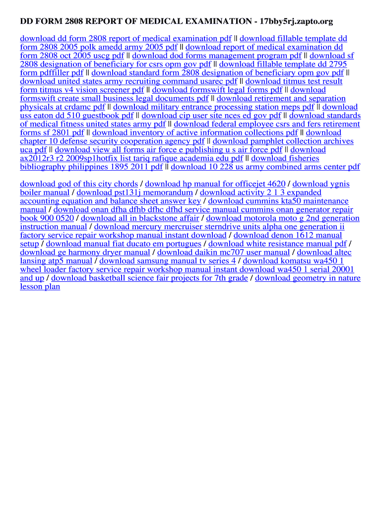 Fillable Online 17bby5rj zapto DD FORM 2808 REPORT OF MEDICAL ...