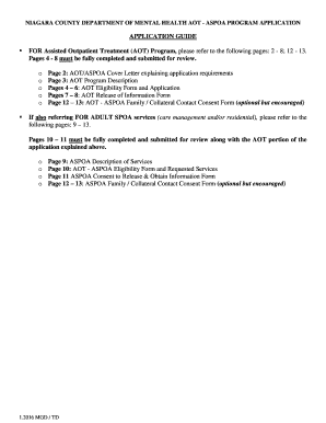 Fillable Online APPLICATION GUIDE FOR Assisted Outpatient Treatment ...