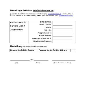 Fillable Online mathepower mathepower.de IHRE DATEN Fax Email Print ...