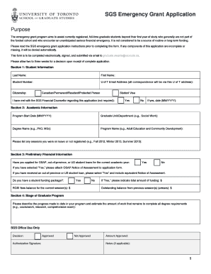 Sgs Emergency Grant - Fill Online, Printable, Fillable, Blank | pdfFiller