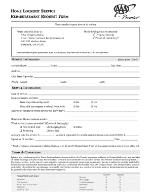 Fillable Online Premier Home LockOut form new:Layout 1 - oregon.aaa.com ...