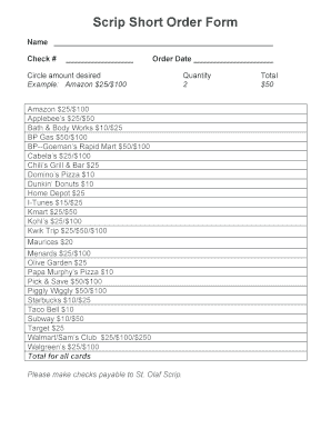 Fillable Online st-olaf Scrip Short Order Form - St. Olaf - st-olaf Fax ...