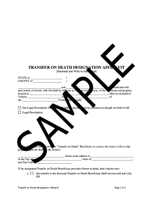 Fillable Online TRANSFER ON DEATH DESIGNATION AFFIDAVIT - Amazon S3 Fax ...