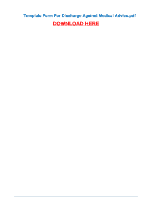 Fillable Online Template Form For Discharge Against Medical Advice Fax ...