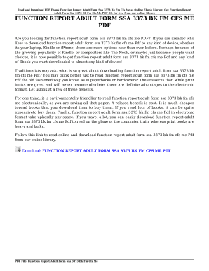 Fillable Online fotografiayarquitectura FUNCTION REPORT ADULT FORM SSA ...