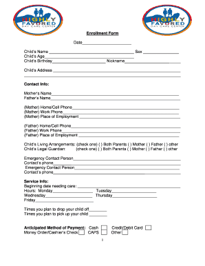 Fillable Online Parent Interview/ Application Form Fax Email Print ...