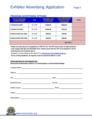 Fillable Online lionsclubs Advertising Application Fukuoka - Lions ...