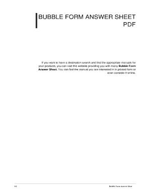Fillable Online Bubble Form Answer Sheet. bubble form answer sheet Fax ...