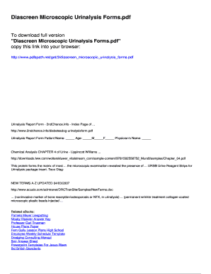 Fillable Online Diascreen Microscopic Urinalysis Forms - pdfslibforyou ...