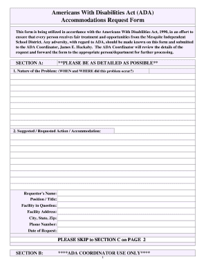 Fillable Online mesquiteisd Americans With Disabilities Act (ADA ...