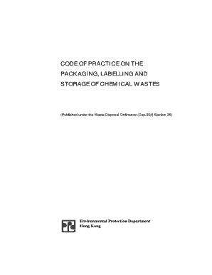 Fillable Online CODE OF PRACTICE ON THE PACKAGING, LABELLING AND ...