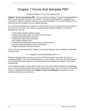 Fillable Online Chapter 7 Forms And Samples PDF. chapter 7 forms and ...