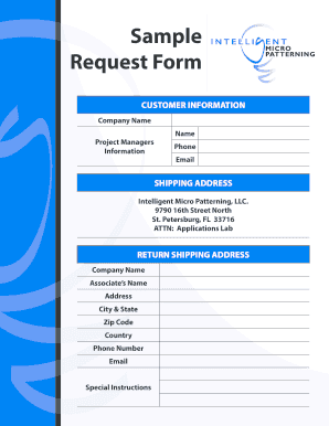 Fillable Online Sample Request Form - Canada Analytical & Process ...