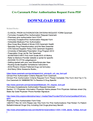 Fillable Online ebookscenter Cvs Caremark Prior Authorization Request ...
