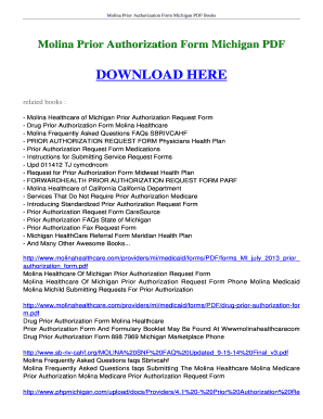 Fillable Online booksread Molina Prior Authorization Form Michigan FREE ...