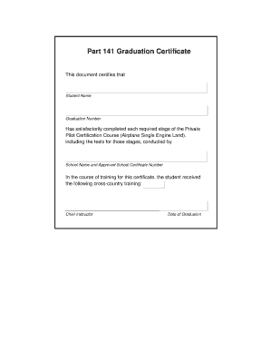 Fillable Online Part 141 Graduation Certificate Fax Email Print - pdfFiller