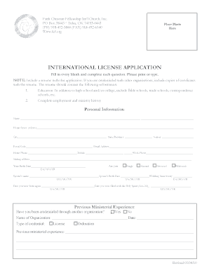 Fillable Online fcf INTERNATIONAL LICENSE REQUIREMENTS - fcf.org Fax ...