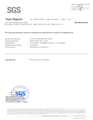 Fillable Online RoHS Declaration : LTW-3030 Series RoHS Test Report ...