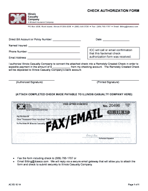 Fillable Online CHECK AUTHORIZATION FORM - ilcasco.com Fax Email Print ...
