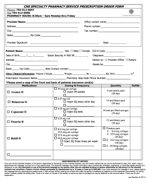 Chs Specialty Pharmacy - Fill Online, Printable, Fillable, Blank ...