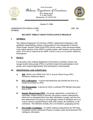Fillable Online doc alabama AR 332 - Alabama Department of Corrections ...