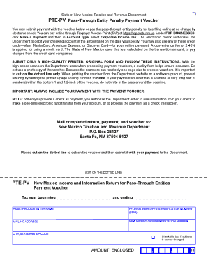 Fillable Online State of New Mexico Taxation and Revenue Department PTE ...