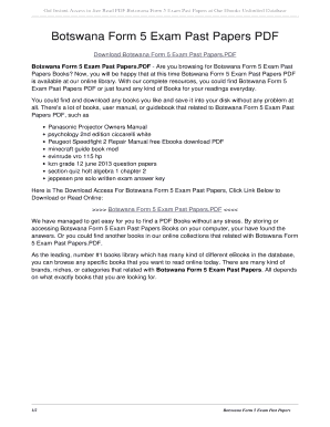 Fillable Online Botswana Form 5 Exam Past Papers PDF. botswana form 5 ...