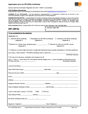 Fillable Online Application form for SFI (SPA) Certificate Fax Email Print - pdfFiller